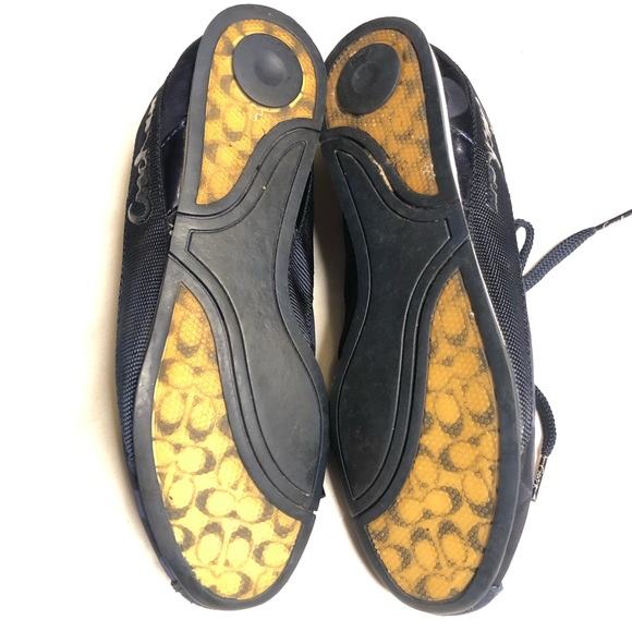 Coach | Shoes | Coach Hadley Navy Blue Suede And Canvas Signature C ...